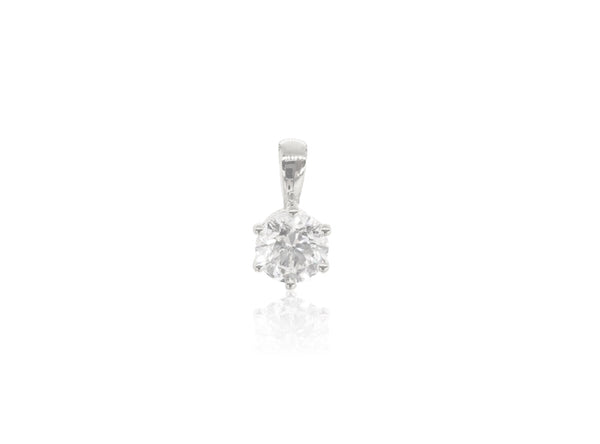 Holdsworth 18K White Gold 0.70 ct Diamond Claw Set Pendant. – The Staff ...